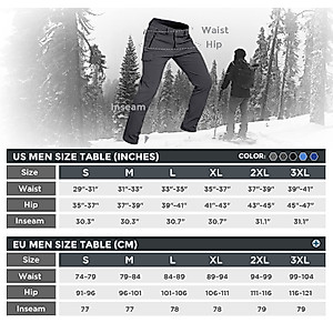 Wespornow Men's-Fleece-Lined-Hiking-Pants Water-Resistance-Snow-Ski-Pants Softshell Snowboarding Pants for Winter, Skiing, Outdoor (Grey, X-Large)