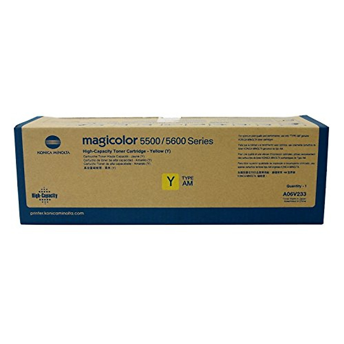 Konica Minolta A06V233 MagiColor 5550 5570 5650 5670 Toner Cartridge (Yellow) in Retail Packaging