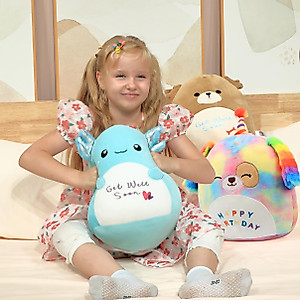 Easfan 13'' Get Well Soon Axolotl Plush Pillow Soft Cute Salamander Plush Get Well Soon Gifts for Kids Patient Feel Better for Women Men