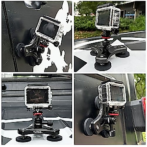 ULIBERMAGNET Magnetic Action Camera Mount,Solid Aluminum Magnetic Mount Tripod with Mini Ball Head,Strong Rubber Coated Magnet with 1/4’’-20 Male Thread Stud for Mobile Camera,GoPro,Security Camera