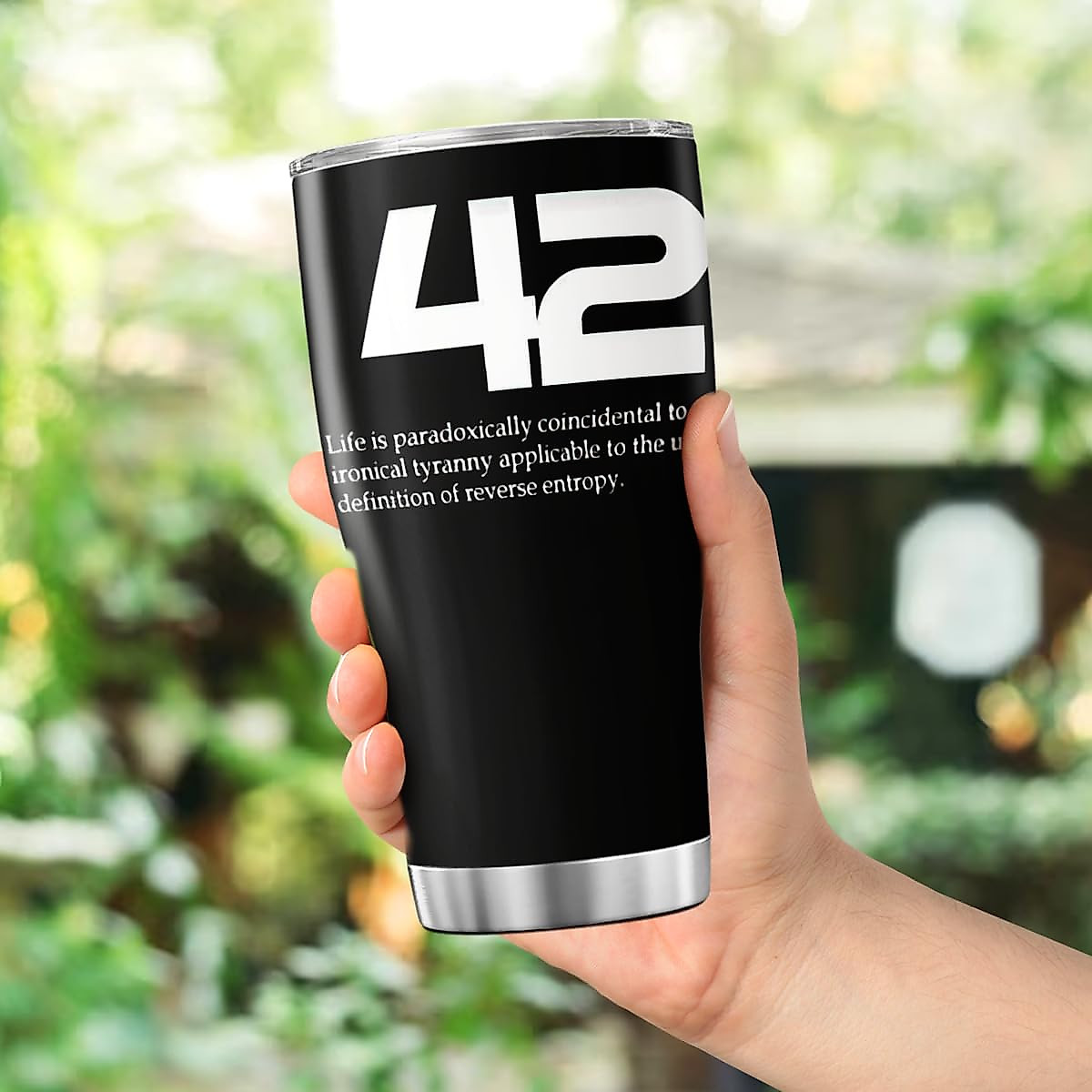 KINGGGGG Tumbler 30 Oz The with Lid and Straw Meaning Stainless Of Coffee Life Insulated Is Steel 42 Travel Tea