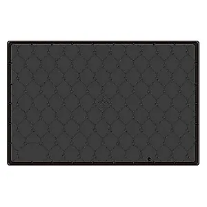 C-LARSS Under Sink Mats 33 * 21 Inches Silicone Under Kitchen Sink Liner Mat Flexible Waterproof Under Sink Drip Tray with Drainage Hole for Protect Cabinets Black