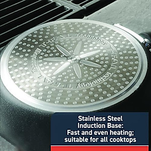 T-fal Experience Nonstick Fry Pan 12.5 Inch Induction Oven Safe 400F Cookware, Pots and Pans, Dishwasher Safe Black