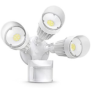 JJC 4000LM LED Security Lights,Motion Sensor Flood Light Outdoor,40W(350W Equiv.),IP65 Waterproof,5000K-Daylight White ETL Listed Outdoor Lighting for Garage Garden Porch White (Not Solar Powered)