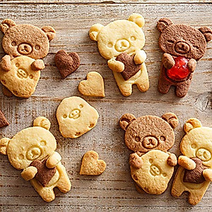 Kai Corporation DN0200 Cookie Cutter, Rilakkuma Stamp, Makes Facial Expressions, Made in Japan