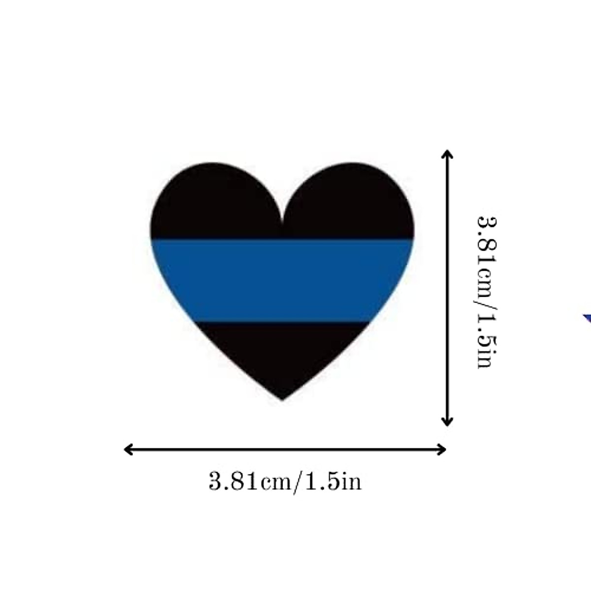 Fundraising For A Cause | Blue Line Heart Stickers - Police Support Stickers for Car Bumpers, Office Doors, Cell Phones and More (250 Stickers)