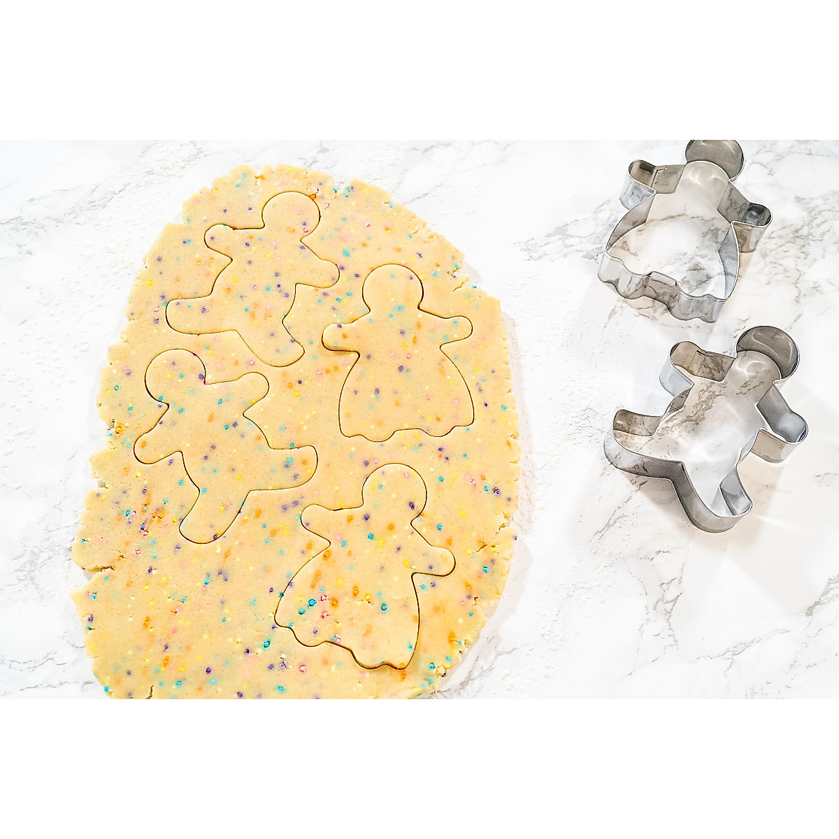 Bakerpan Stainless Steel Gingerbread Cookie Cutters, Boy and Girl Gingerbread Cookie Cutter Set - 3.5 Inch