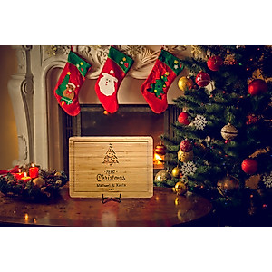 Merry Happy Christmas Tree Design Decorations for Kitchen, Personalized Gift for Couples and Family, Engraved Christmas Home Decor and Cutting Board, Christmas Gift for Grandma, Mom, Mother, Mama