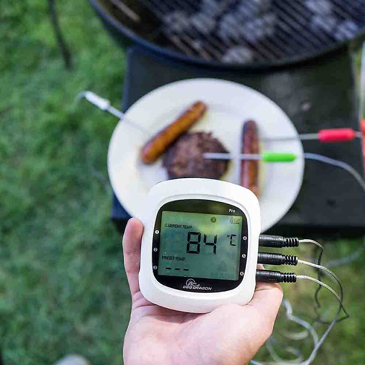 BBQ Dragon 6-Channel Meat Thermometer with 2 Probes - Smart Grilling Accessory
