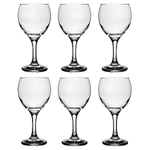 Red Co. Set of 6 Classic Glass 8.75 fl oz Stemmed All-Purpose White Wine Goblets, Clear