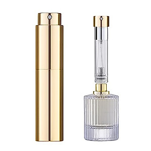 Lusiyi 5ML Refillable Perfume Atomizer Bottle for Travel, Portable Cologne Atomizer, Pocket Perfume Spray (Gold)