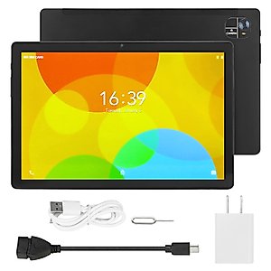 Smart Call Tablet, Dual Camera and Speakers US Plug 100‑240V Portable 1920x1200 Resolution Tablet 10.1in for Studying for Android11 for Working for Kids (Black)