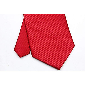 Wehug Men's Classic Solid Tie Silk Woven Necktie Jacquard Neck Red Ties For Men LD0050