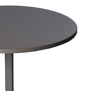 Lisuden Patio Bistro Metal Dining Table, Outdoor Steel Slat Round Table for 2 Person,Diameter 23.6", Furniture Table for Backyard, Garden, Lawn and Porch - Brown …