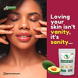 Authentic Raw Avocado Butter | Butter | For DIY Face, Body, Hands | Unrefined | 100% Pure| Organic from Africa | Resealable Bag | 230g