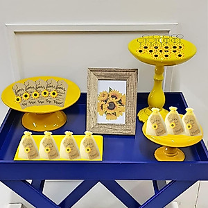 PPXMEEUDC 72 PCS Sunflower Party Favors Set Include Sunflower Keychains Organza Bags Thank You Kraft Tags for Party Supplies School Reward Birthday Wedding Baby Shower Return Present