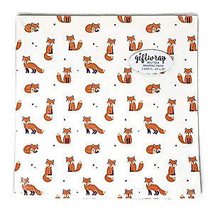 Stesha Party Fox Woodland Animal Gift Wrapping Paper - Folded Flat 30 x 20 Inch (3 Sheets)