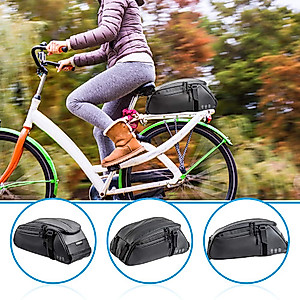 Number-one Bicycle Rear Rack Bag, 8L Multifunctional Waterproof Bike Rack Seat Bag Bike Saddle Bag Outdoor Bicycle Pannier Trunk Shoulder Handbag Bag (Black)