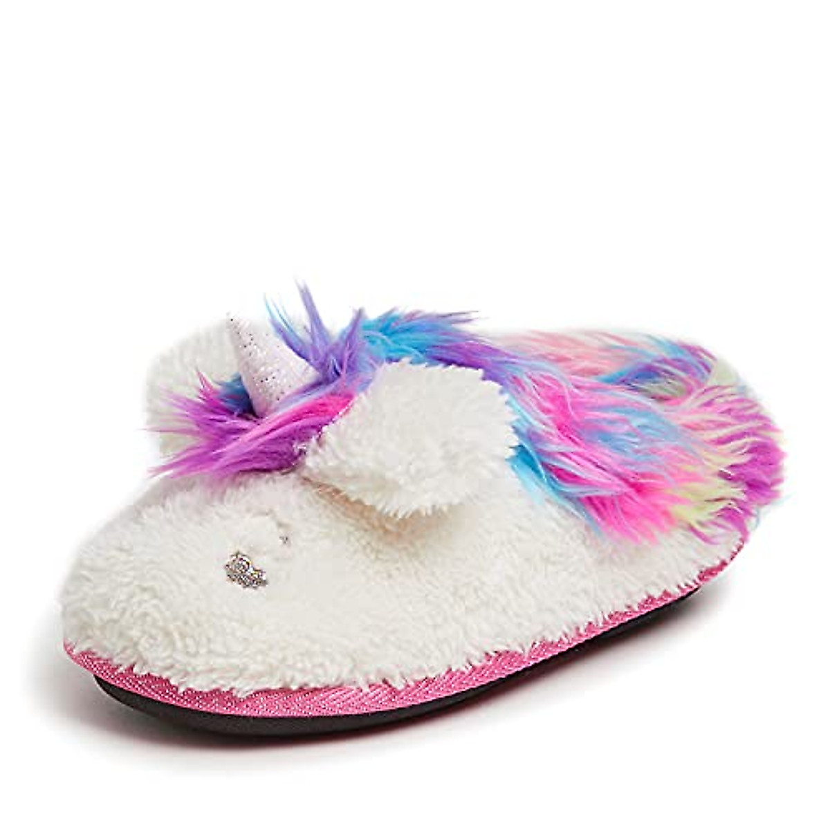 Dearfoams Easter Basket Stuffers Gifts for Kids Washable Animal Critter Slippers, Multi Unicorn, 7-8 Toddler