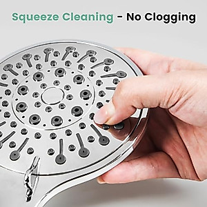 LINPUNG Handheld Shower Head, No Tingling Sensation, 6-Spray Modes, Chrome High Pressure Shower Head with Handheld, 59-inch Shower Hose, Rain Showerhead with Handheld Sprayer, Shower Wand California