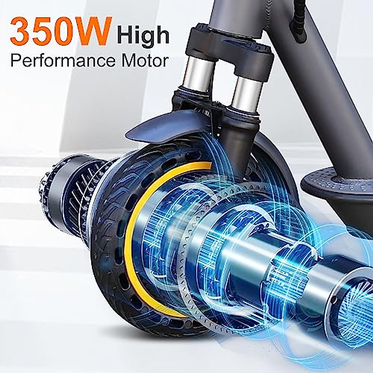 VOLPAM Electric Scooter with Dual Suspension, 21/19 Mph Top Speed, Up to 27/20 Miles Long-Range, 500W/350W Motor, Portable Folding Commuting Scooter with Double Braking System and App