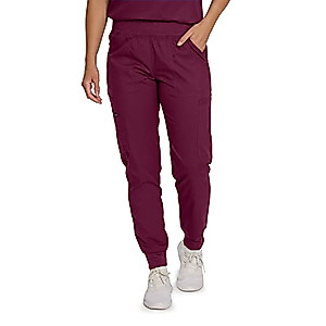 Landau Proflex Tailored Fit Stretch 7-Pocket Jogger Scrub Pants for Women 2030PRV Wine