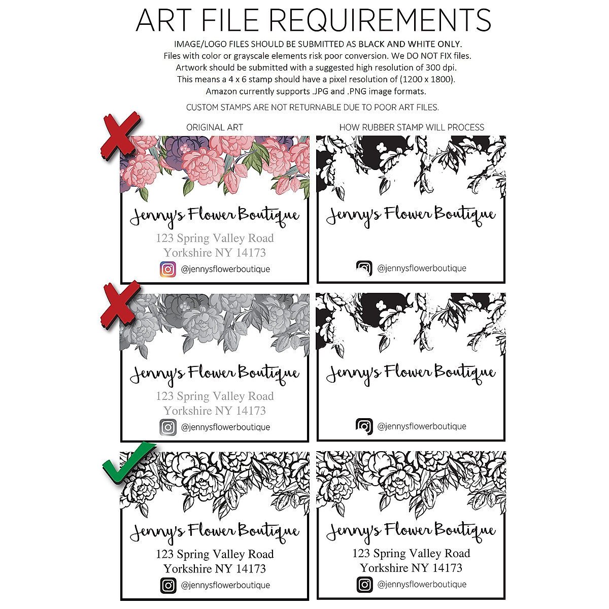 Infusion Traditional Wood Stamp with Black Wood Handle (2" x 3")