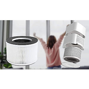 Flintar True HEPA Replacement Filter, Compatible with hOmeLabs Home 4-in-1 Compact HEPA Air Purifier HME020020N Only, AKJ050GE, 2-Pack