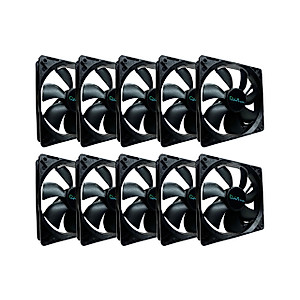 Apevia CF1012S-BK 120mm 4pin Molex & 3pin Motherboard Black Silent Case Fan (10-pk)