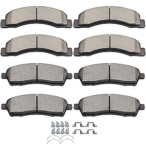 SCITOO Ceramic Brake Pads Kits, 8pcs Brakes Pads Set fit for 2000-2005 for Ford Excursion,1999-2004 for Ford for F-250 Super Duty,1999-2004 for Ford for F-350 Super Duty