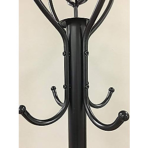 Frenchi Home Furnishing CR002 Coat Rack, 12 Hook, Black