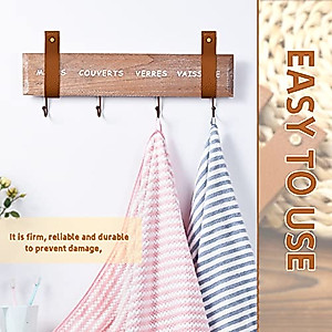 8 Pieces Artificial Leather Wall Hooks 1 x 4.7 Inches Wall Hanging Strap Wall Mounted Loop for Hanging Leather Strap Hangers for Bathroom Bedroom Kitchen Towel Holder Supplies (Dark Yellow)