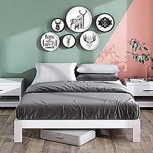 ZINUS Arnav Metal Platform Bed Frame / Wood Slat Support / No Box Spring Needed / Easy Assembly, White, Full