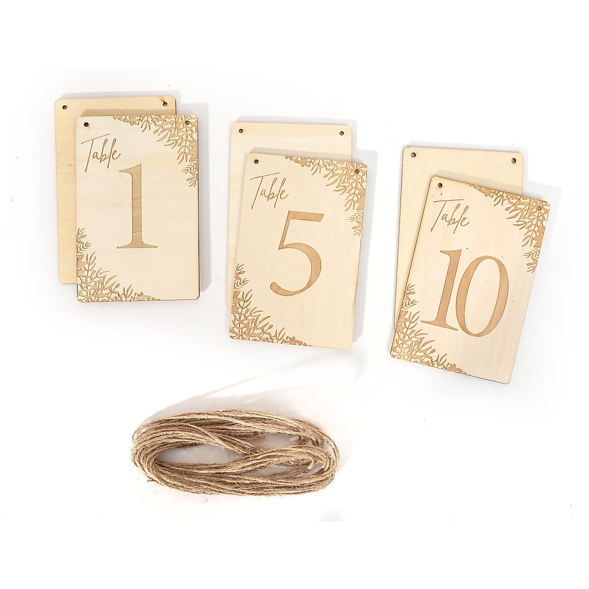 10 Pieces Rustic Wooden Table Numbers - 1-10 Wedding Table Decorations,Wooden Sign for Banquet Restaurant Party Decor,Wedding Reception Anniversary Baby Bridal Shower, Floral Theme Receptions
