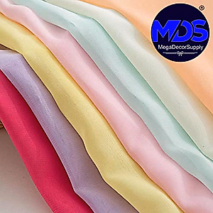 MDS Pack of 5 Yard Bridal Solid Chiffon Fabric for Merry Christmas Xmas New Year Party Home Decorations, Costume, Dress, DIY, Crafts, Silky Light Weight Drapery Fabrics 44" Width - Red