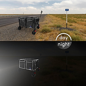 ROSONG Collapsible Heavy Duty 𝟱𝟬𝟬 𝗟𝗕𝗦 Capacity Wagon Cart with Big Wheels, Foldable Folding Cart Utility Lounge Beach Wagons Carts for Sand