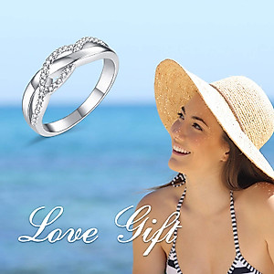 URONE Custom Name Ring 925 Sterling Silver Personalized Rings for Women Spiral Twist Engraved Rings for (silver)