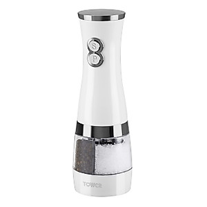 Tower Duo Electric Salt/Pepper Mill, White