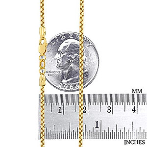Nuragold 10k Yellow Gold 2mm Round Box Chain Venetian Link Pendant Necklace, Mens Womens Jewelry 16" 18" 20" 22" 24" 26" 28" 30"