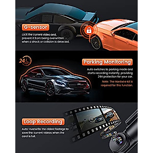 Dash Cam 1080P Car Camera, Dash Camera for Cars, Dash Cam Front with Night Vision, WiFi Car Camera with App, 24h Parking Mode,Motion Detection,Loop Recording, 170°Wide Angle, G-Sensor (X9)