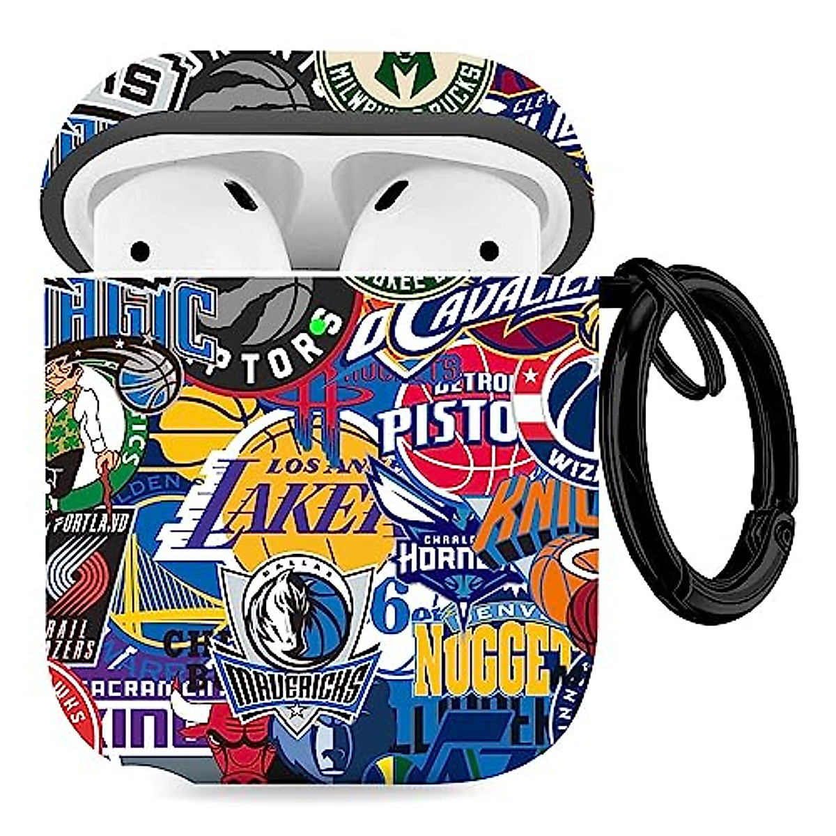 Gedicht for Airpods 2nd Generation Case Sports Basketball Football, Protective TPU Soft Cases Cover Rugged for Apple Airpod 1st Generation Case with Keychain for Women Men，Basketball