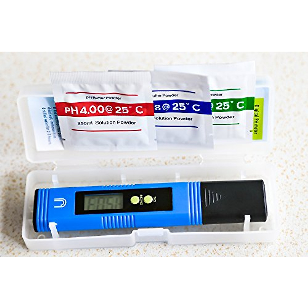 Digital pH Meter - Water Quality Tester, 0.01 High Accuracy and ATC, x6 Calibration Packs - pre calibrated pH Meter for Water, Pool, Soil, Hydroponics, Aquarium, Beer Brewing, Wine, Food, Urine, lab