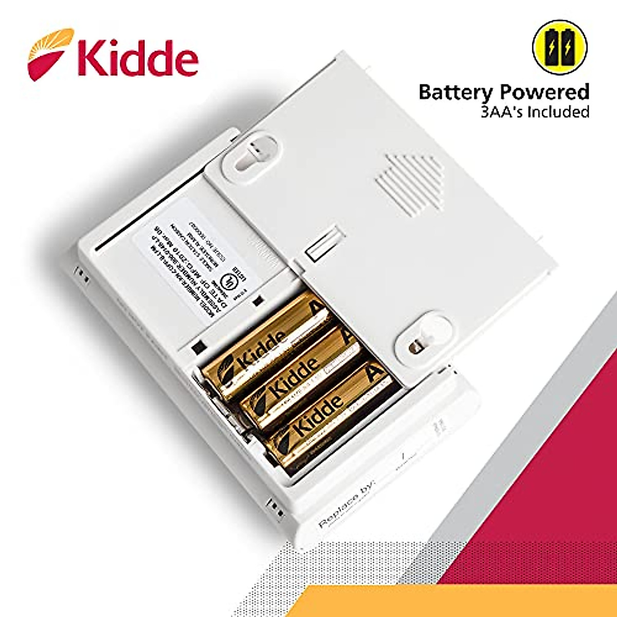 Kidde Carbon Monoxide Detector, AA Battery Powered CO Alarm with LEDs, Test-Reset Button, Low Battery Indicator, Portable