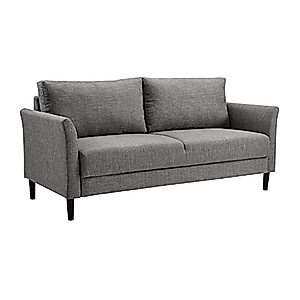 Naomi Home Claire Affordable Modern Couch & Living Room Sofa - Mid-Century Style, Compact Design for Small Spaces - Eco-Friendly Linen - Easy Assembly - Sofa Couch Bliss, Gray
