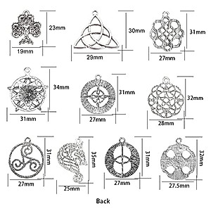 SUNNYCLUE 20Pcs Celtic Knot Charms Pagan Charms Pendants Antique Silver Charms DIY Jewelry Making Bracelets Necklace for Beginners Adults
