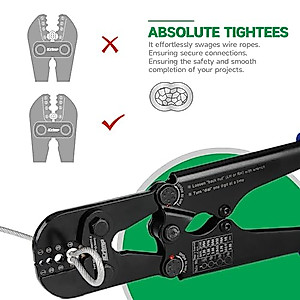 iCrimp Wire Rope Crimping Tool for Aluminum Oval Sleeves,Double Sleeves,Crimping Loop sleeve from 3/64-inch to 1/8-inch -15 inch Length
