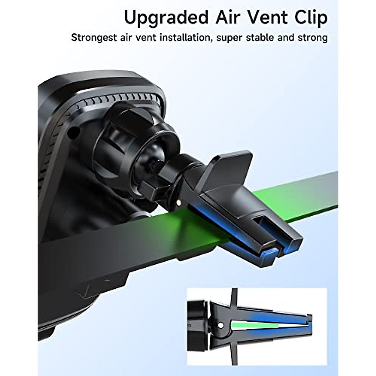 ZOOAUX Wireless Car Charger Vent Mount, 15W Fast Charging Auto-Clamping Car Mount, Air Vent Car Phone Holder for iPhone 13/13 mini/12/11/XS/XR/X/8,Samsung S22/S21/S20/S10/S9 Note 10(Grey)