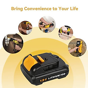 PDstation 2Pack DCB120 Battery 3000mAh Replacement for Dewalt 12V Max Batteries Compatible with Dewalt 12V Battery Lithium Ion Power Tools DCB120 DCB123 DCB127 DCB122 DCB124 DCB121 DCB126