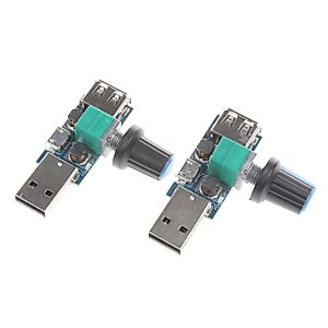 NOYITO 5V USB Fan Stepless Speed Controller Regulator with Switch Speed Module DC 4-12V to 2.5-8V 5W （Pack of 2）