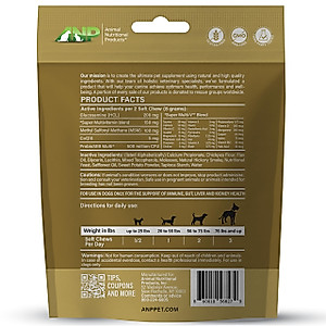 ANP Super Multi-Vitamin, Natural No Animal Proteins, 60 Soft Chews for Dog Gut Health and Immune System, CoQ10, Probiotics 5M CFUs and Glucosamine